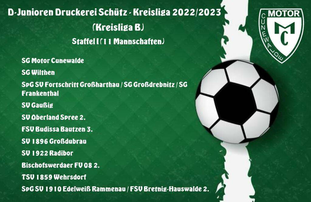 Staffeleinteilung der D-Junioren für die Saison 2022-23, 11.07.2022